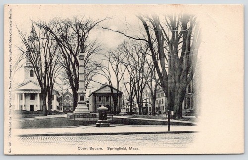 Springfield Massachusetts~Court Square~Soldiers Monument~Water Fountain ...