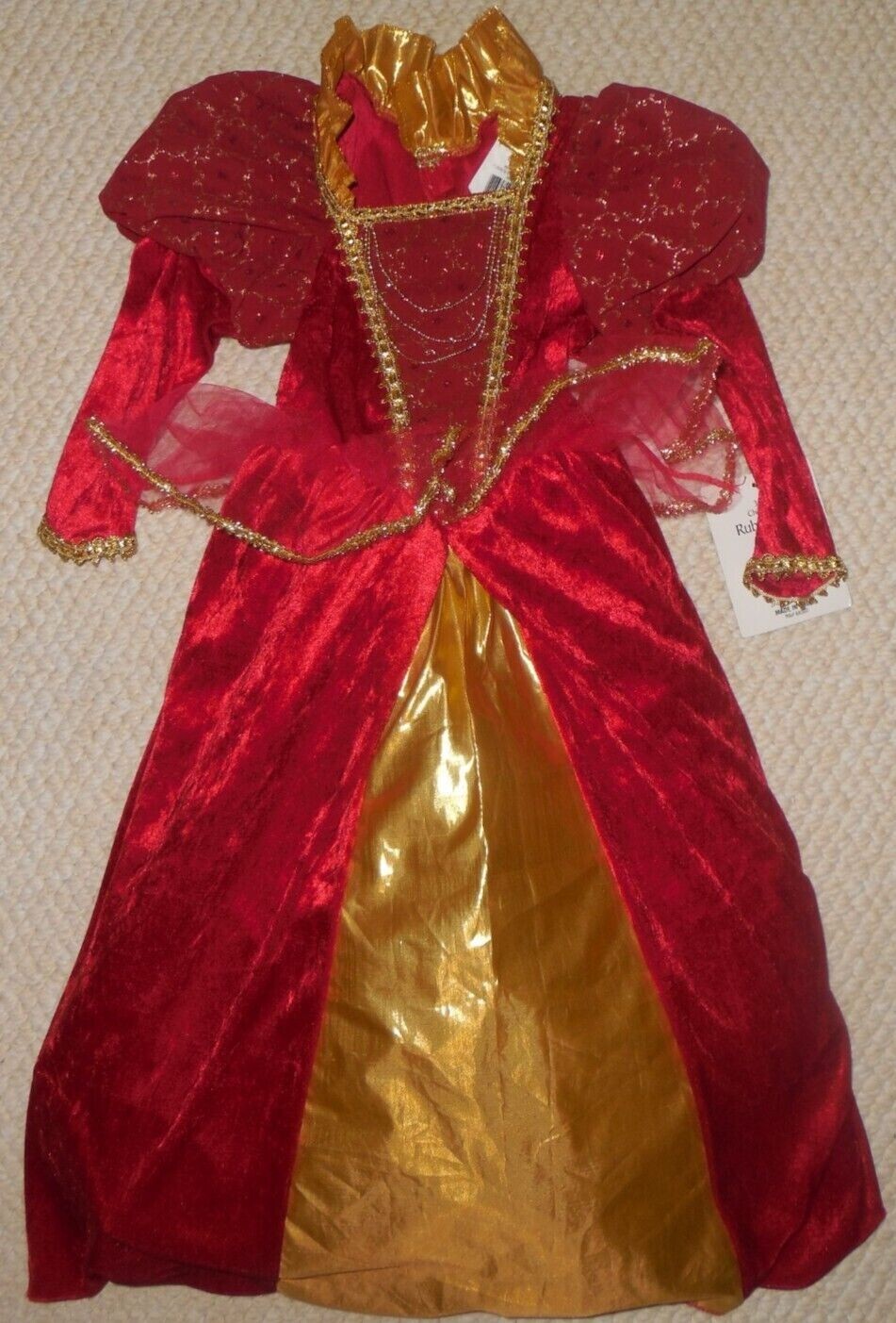 New Girls Sz 4-6 Rubie's Red Renaissance PRINCESS Queen Dress Halloween ...