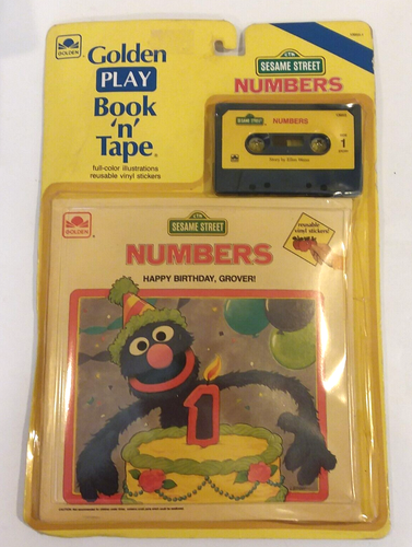 Sesame Street Golden Story Book 'N' Tape "NUMBERS Happy Birthday Grover ...
