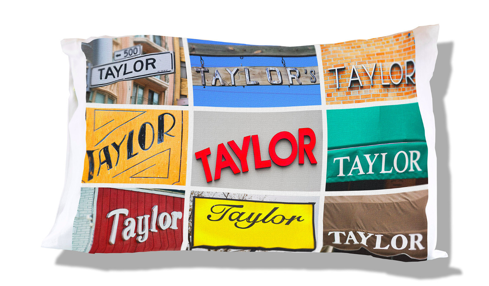 TAYLOR Personalized Pillowcase featuring the name in photos of actual ...
