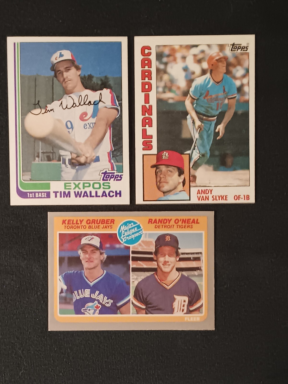 ROOKIES OF THE MLB 1980's 82 TIM WALLACH, 84 ANDY VAN SLYKE & 85 KELLY ...