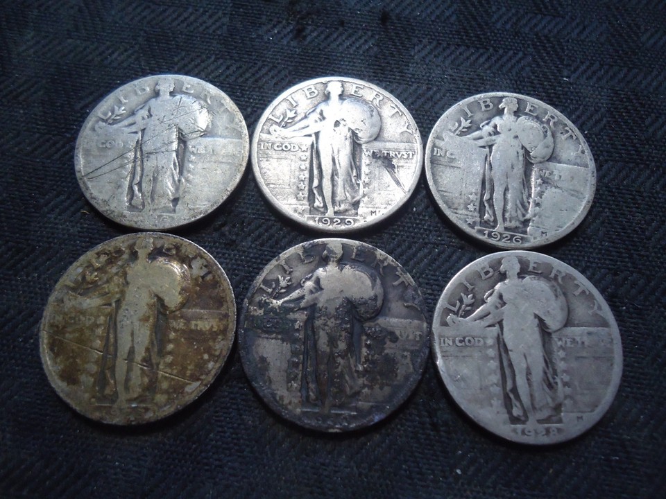 @Melt 26 dateless/cull 90% silver Standing liberty 25C quarters Combine ...