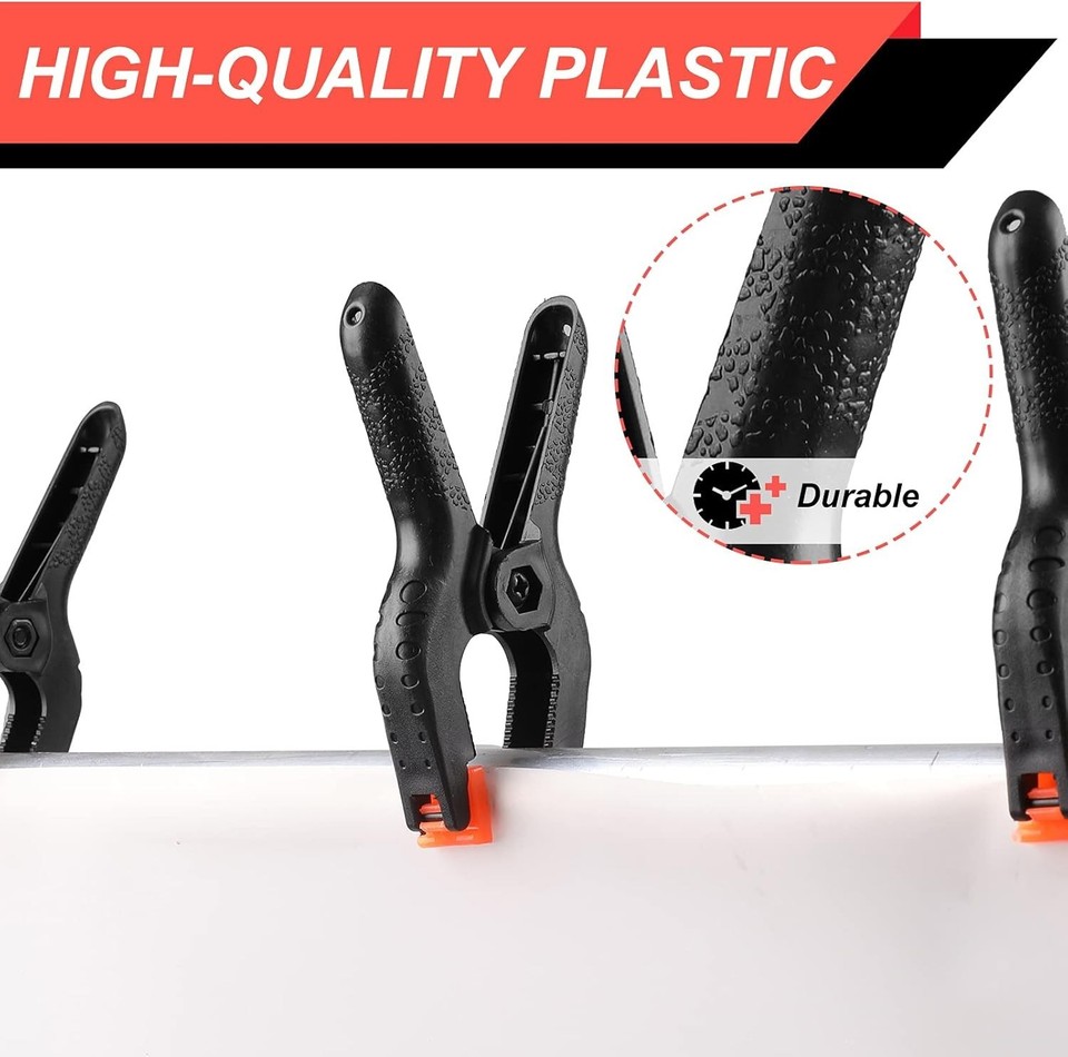 12 Pack Plastic Spring Clamps, 3.5inch Small Heavy Duty Clips for ...