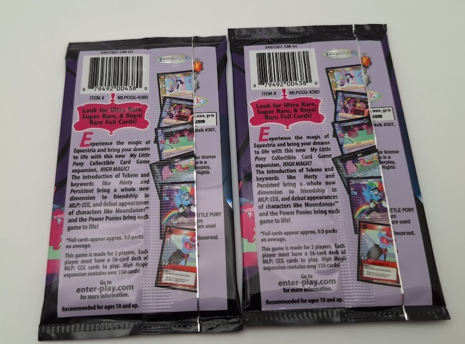 Sealed LOT OF 2 Ccg My Little Pony High Magic Booster Packs Cards MLP ...