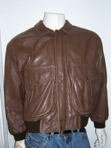 ADVENTURE BOUND BY WILSONS AVIATOR BOMBER FLIGHT BROWN LEATHER JACKET ...