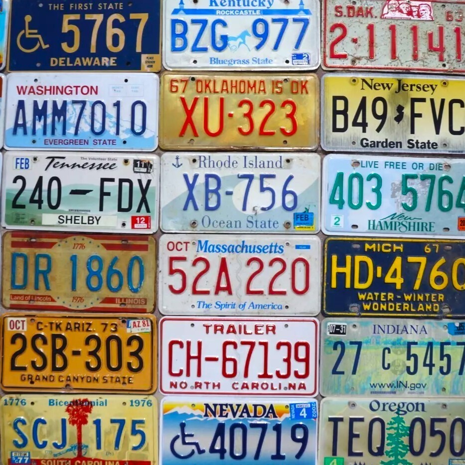 LOT of 12 License Plates 8 States USA License Plate Tag Craft Condition ...