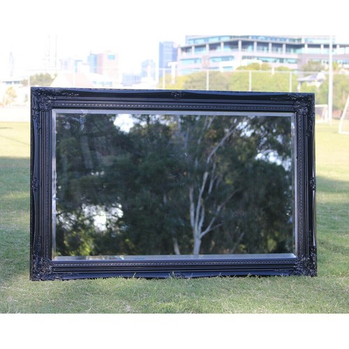 Wooden Europe Palace style Wall Mirror Jet Black frame 112x73cm ...
