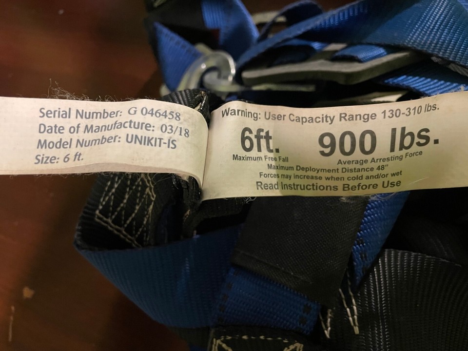 UNIKIT 1/6D Guardian True Cast Fall Protection Climbing Safety Harness ...