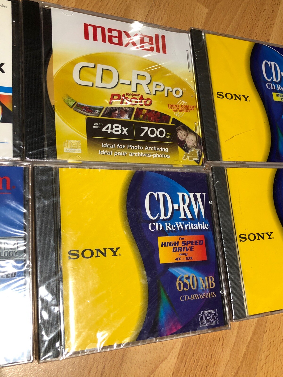 Blank Cd-r Cd-rw Data Media Lot Of 7 New Sealed Datalifeplus Blue Sony ...