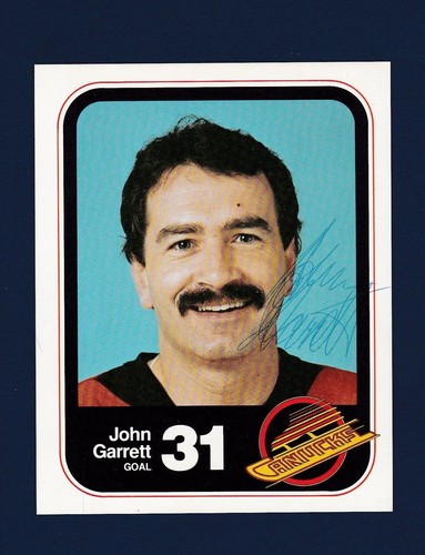 John Garrett signed Vancouver Canucks 1980's team issued hockey ...