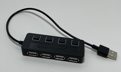 Sabrent 4-Port USB 2.0 Hub with Individual LED lit Power Switches MODEL ...