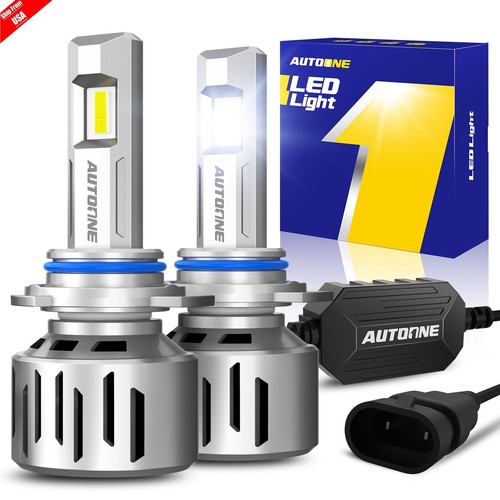AUTOONE 9012 HIR2 LED Headlight Bulbs 80000LM High Low Beam 6000K White ...