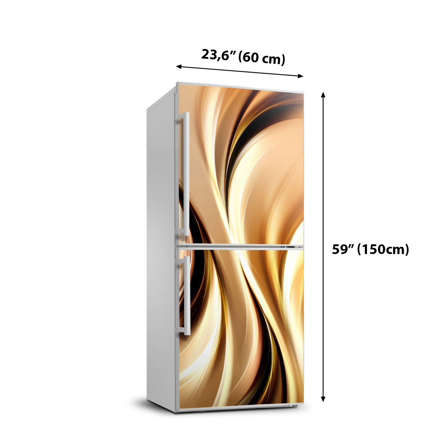 3D Wall Fridge Sticker Magnet Decor Refrigerator Modern Abstract waves ...