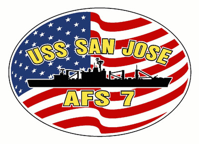 USS SAN JOSE AFS 7 Oval Decal / Sticker Military USN U S Navy MADE IN U ...