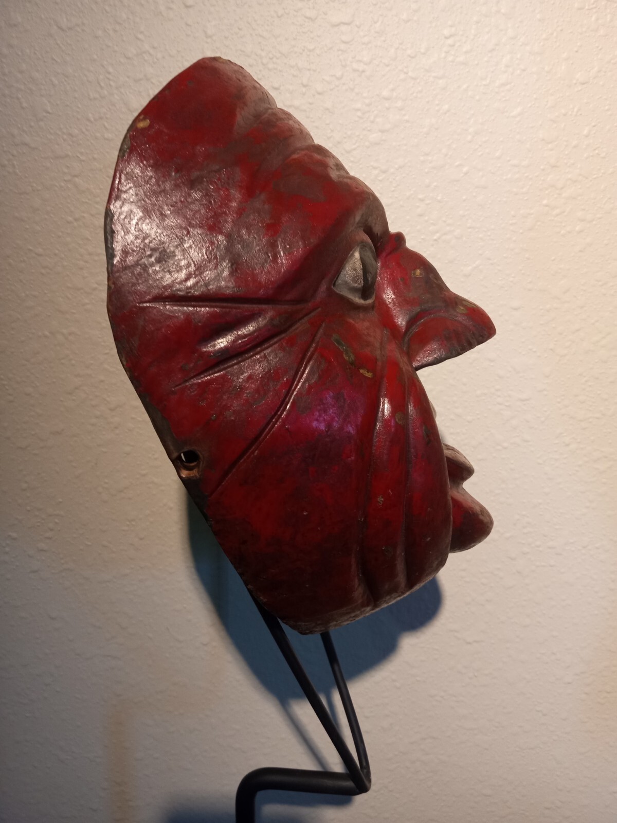 MAYAN FOLK ART VINTAGE GUATEMALAN RED DANCE MASK BAILE CURRUNES | eBay