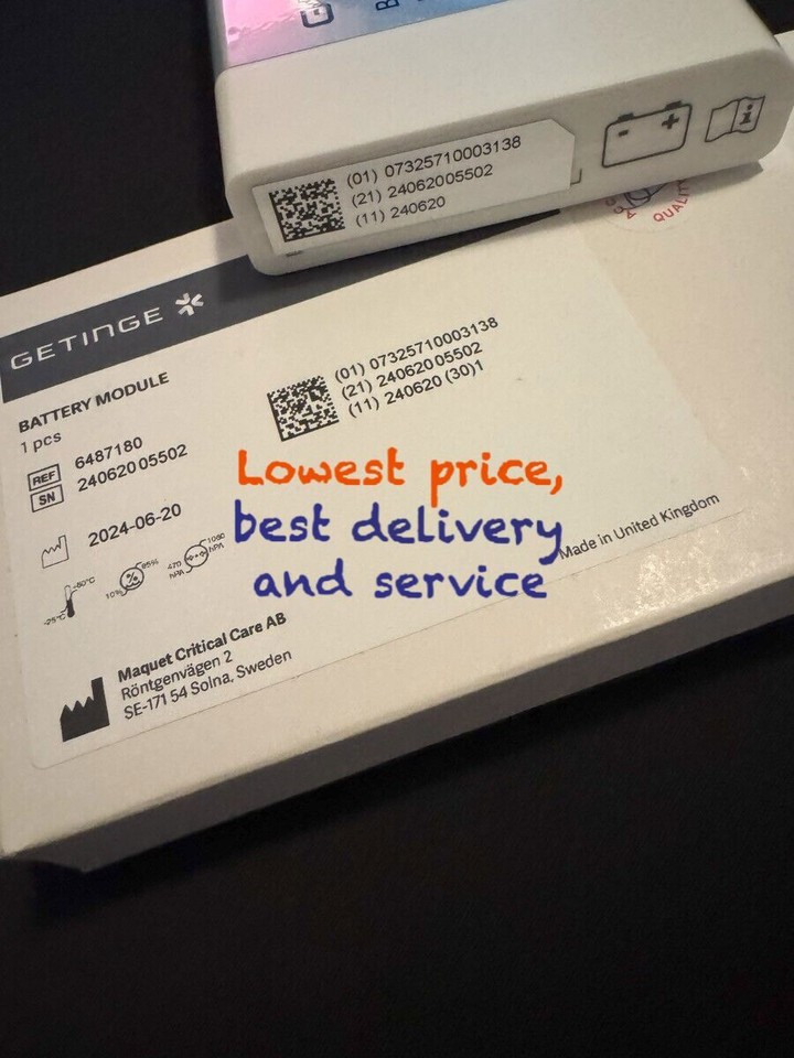 REF 6487180 NEW Genuine Battery for Getinge MAQUET Servo I Servo S ...