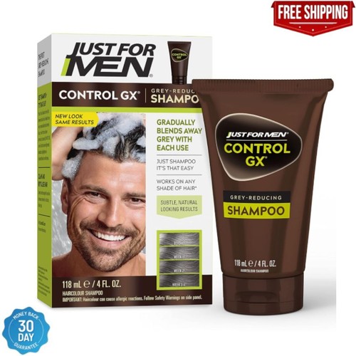 Just For Men Control GX Grey Reducing Shampoo, Gradually Colors Hair, 4 ...