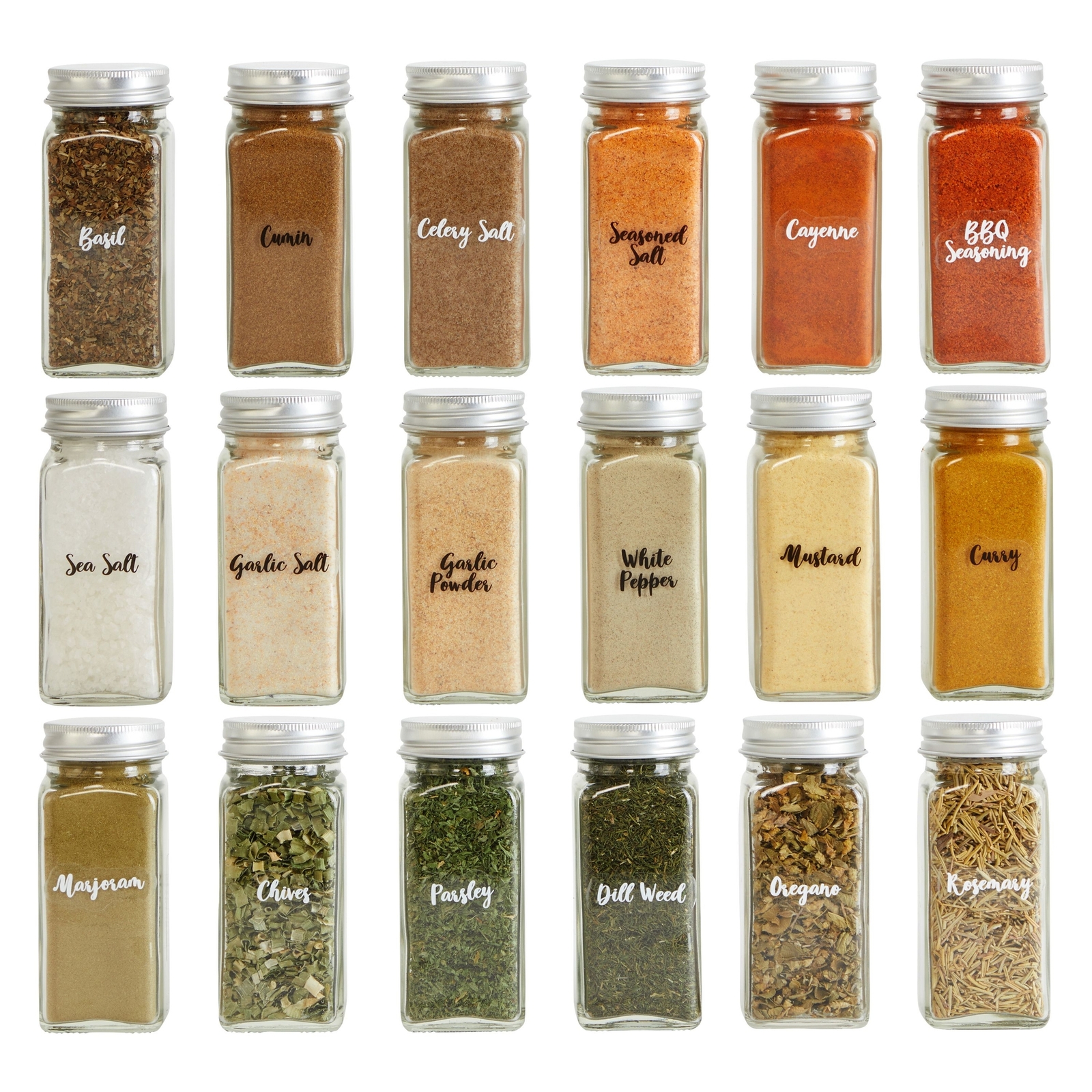 Talented Kitchen 300 Spice Labels Stickers, Clear Spice Jar Labels ...