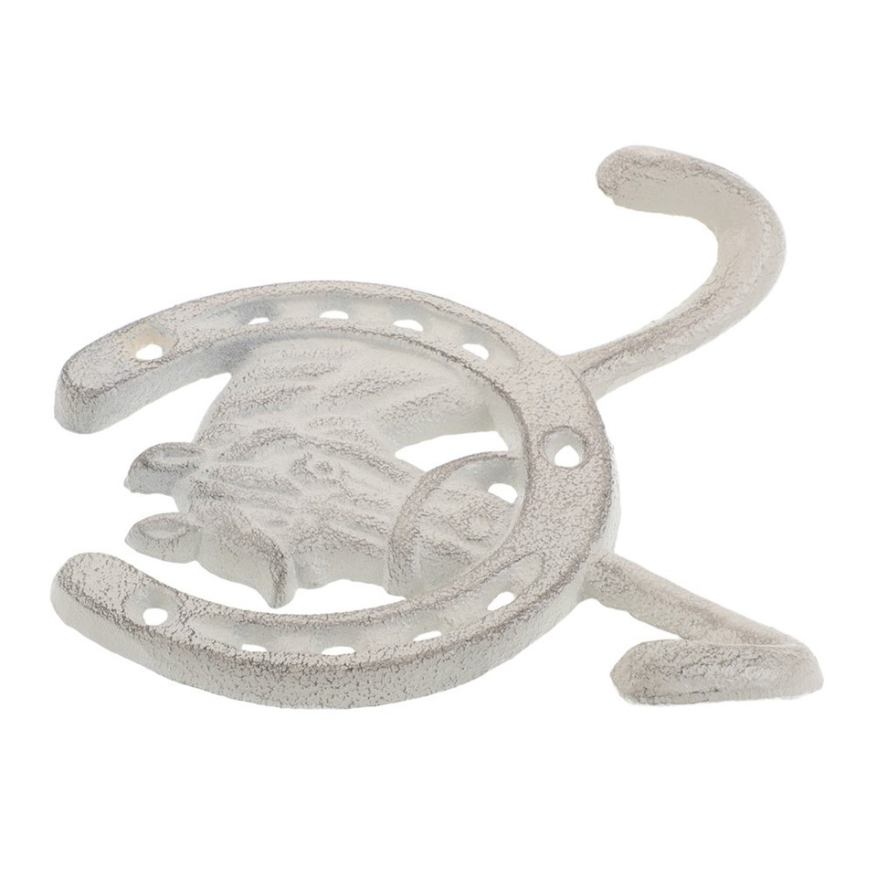 Cast Iron Horseshoe Double Hook - Vintage Wall Mounted Rustic Cowboy ...