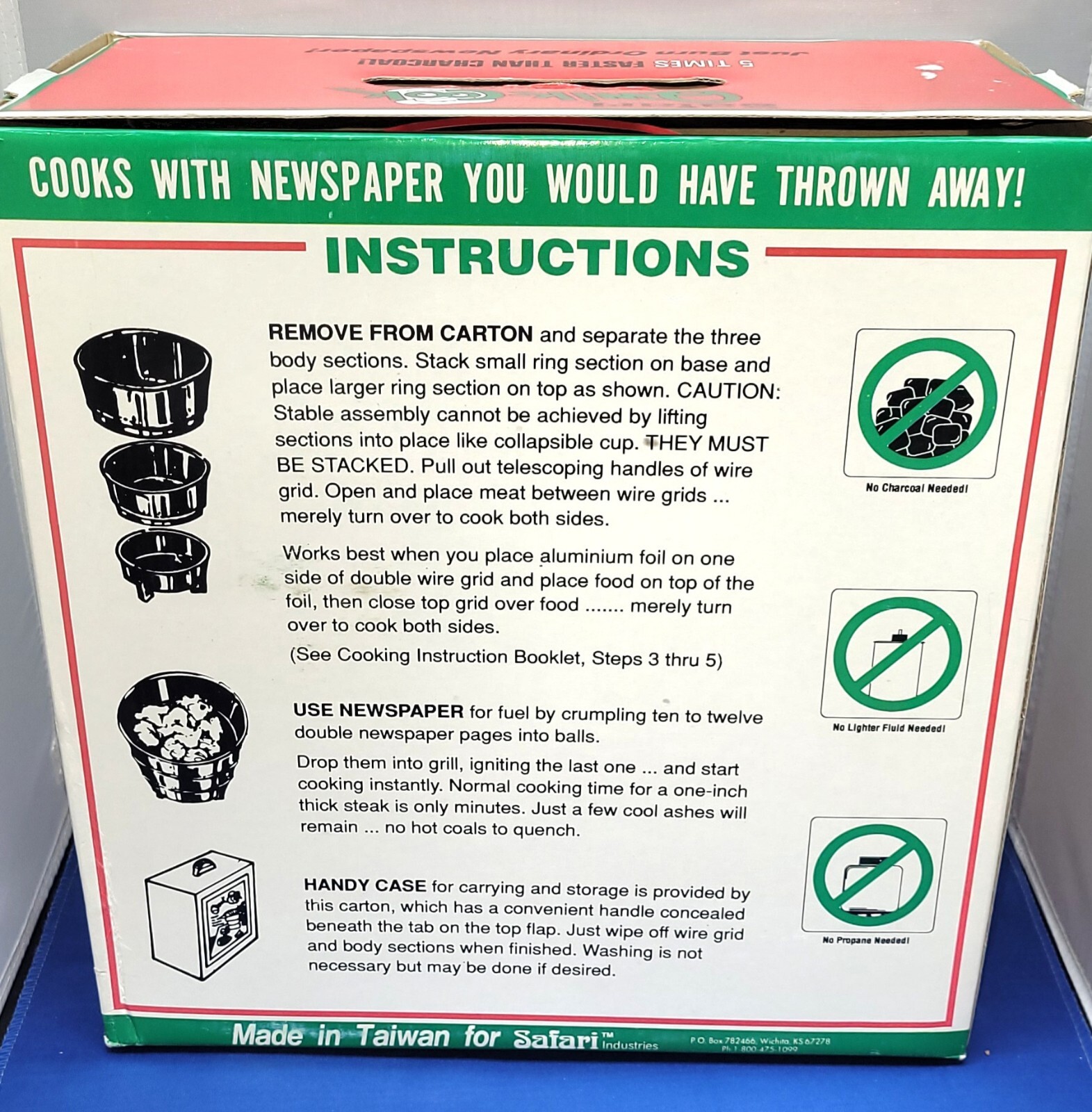 Safari Qwik Cook Alternative Fuel Cooker Grill Eco Friendly Newspapers ...