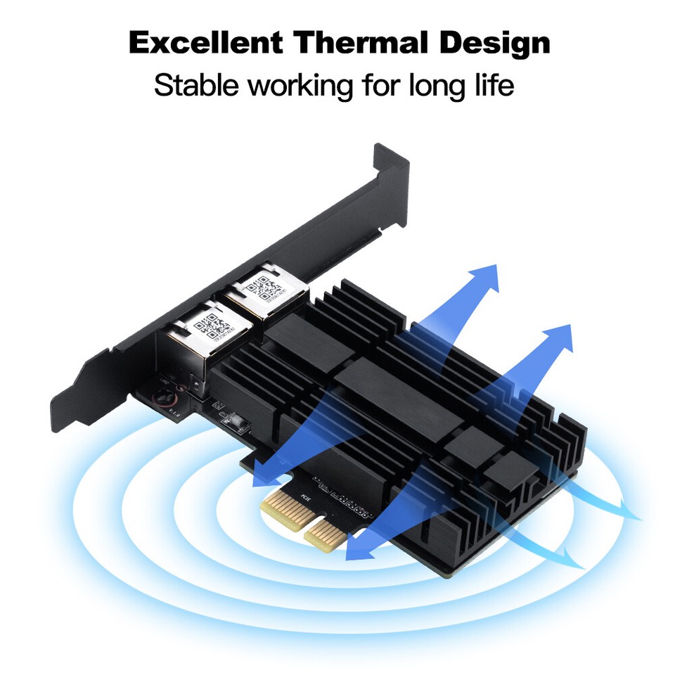 Dual Port RJ45 LAN NIC Gaming Card 2.5G Gigabit Network Card Intel I226 ...
