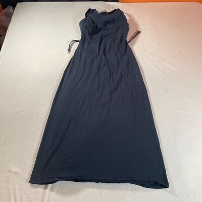 Shape FX Dress Womens Midi Large Blue Open Back Crew Neck Minimalist ...