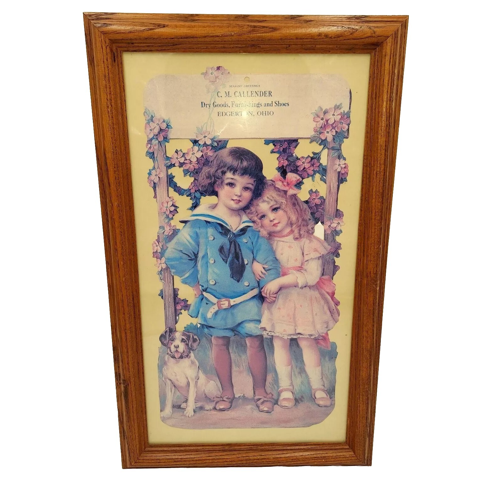 Antique C M Callender Edgerton Ohio Advertising Framed Dry Goods ...