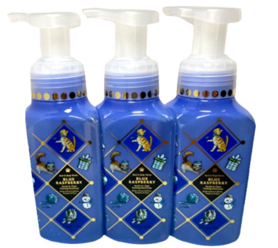 Bath & Body Works (3) BLUE RASPBERRY Foaming Hand Soaps Soap FREE SHIP ...