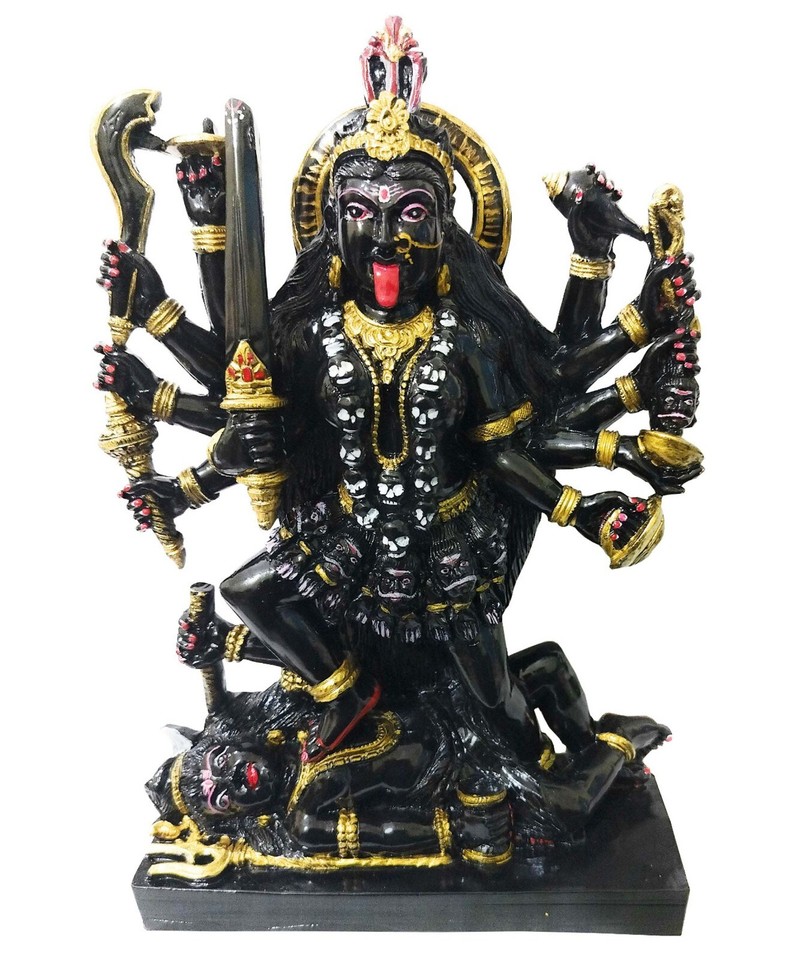12" Goddess Kali Standing On Lord Shiva, Black Goddess Kali, Kali Maa ...