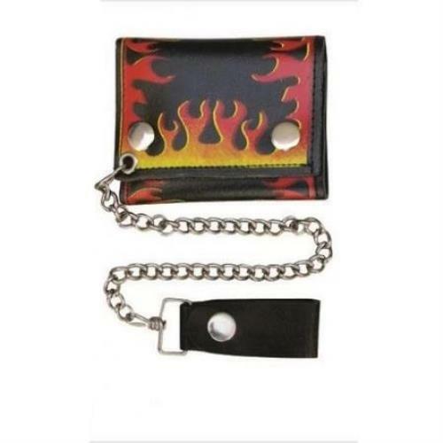 Red and Yellow Flames Tri-Fold Chain Wallet | eBay