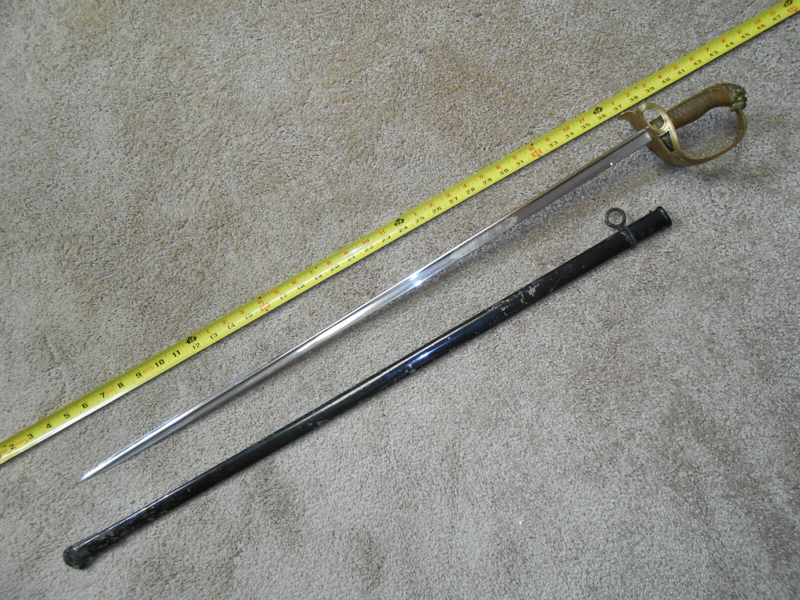 German Bavarian Sword, Ruby Eye Lion Head Basket Sword, Cavalry ...