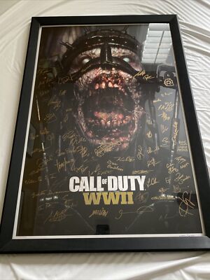 Call Of Duty WWII Zombies Signed Framed Poster Sledgehammer Games ...