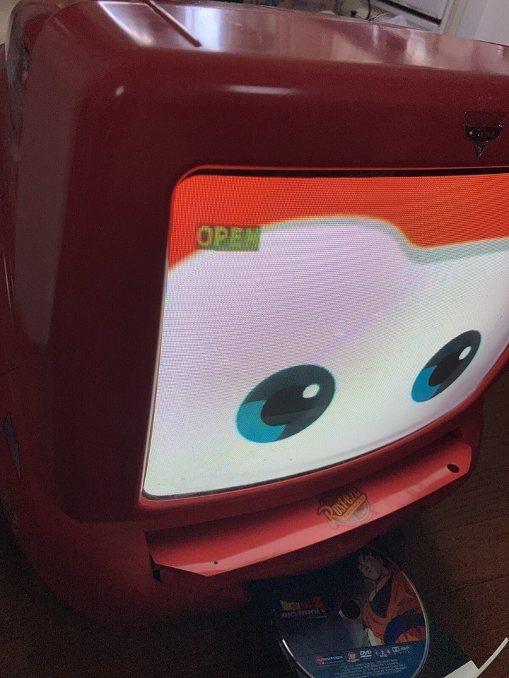 Lightning Mcqueen Disney Pixar Cars 13" CRT TV DVD Combo Remote NO ...