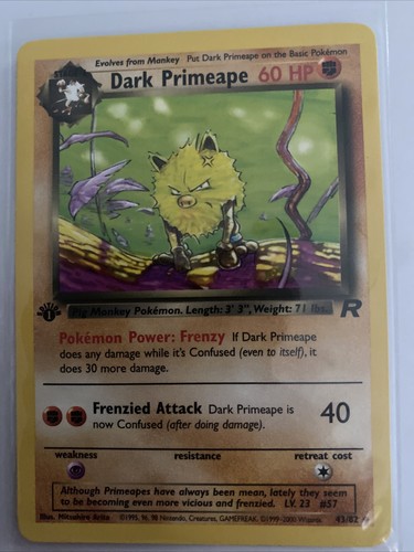 Dark Primeape 43/82 - 1st Edition Team Rocket - Pokemon Card TCG | eBay ...