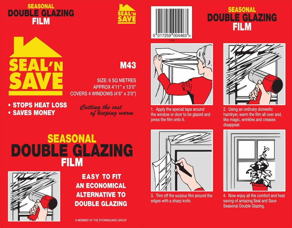 StormGuard Window Insulation Secondary Double Glazing Film Draught ...