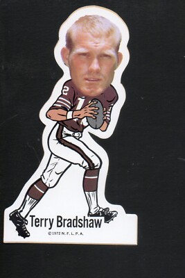 1972 NFLPA Football Card Vinyl Sticker #3 Terry Bradshaw-Pittsburg ...