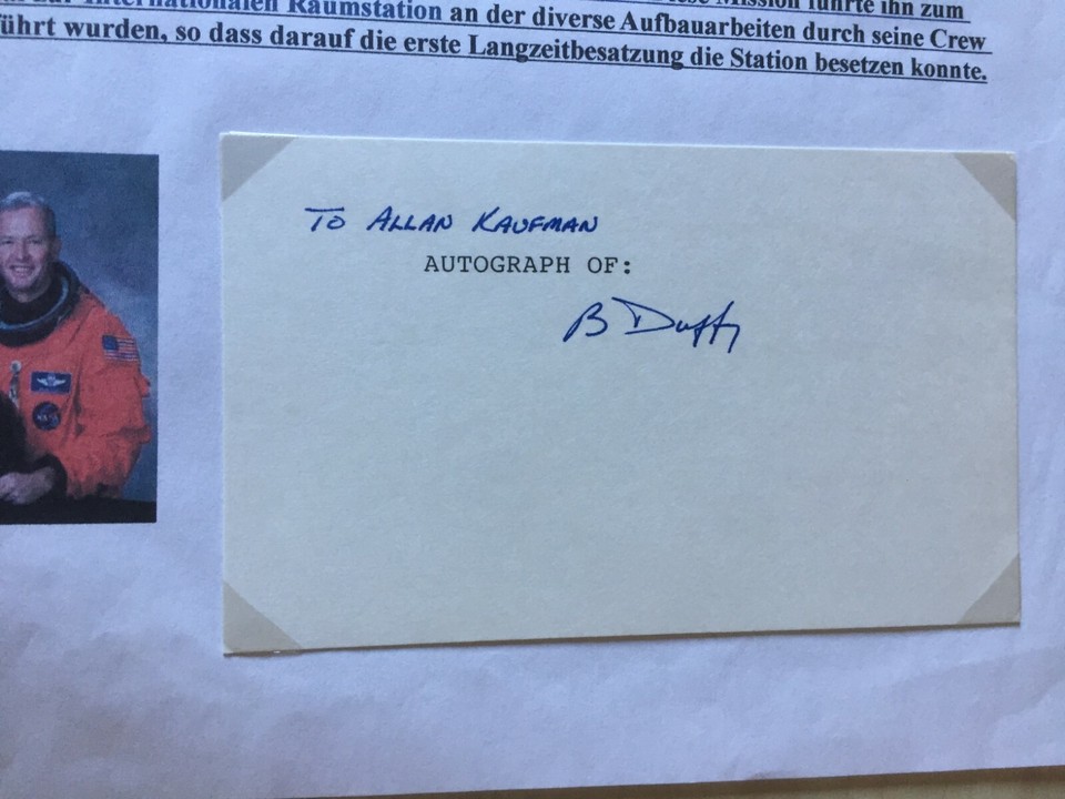 Autograph BRIAN DUFFY-NASA astronaut-US Air Force Colonel-original ...