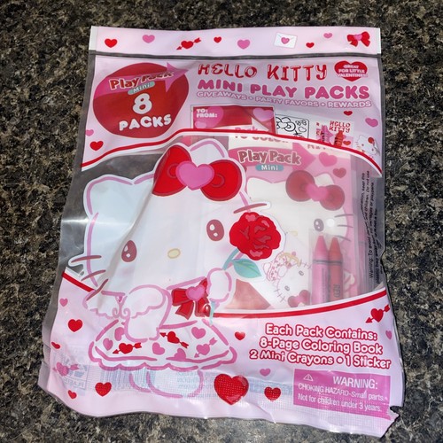 Hello Kitty Valentine’s Day 8 Mini Play Packs Coloring Party Favors New ...