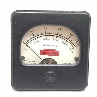 0-2500Mohm 0-15V 0-75mA Analog Panel Meter Sprague 75x78mm | eBay