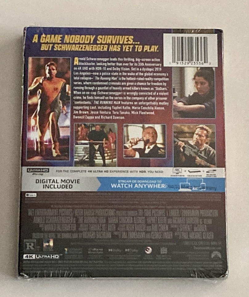 The Running Man 4K UHD + Blu-Ray Steelbook OOP New Arnold ...
