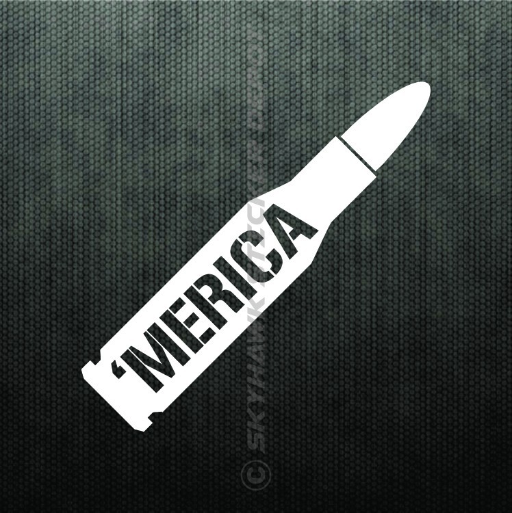 Merica Bullet Bumper Sticker Vinyl Decal America Car Truck Decal | eBay