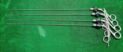 4pc Hysteroscopy Urology Semi Rigid Scissor 5FR 40cm with Black Rotar ...