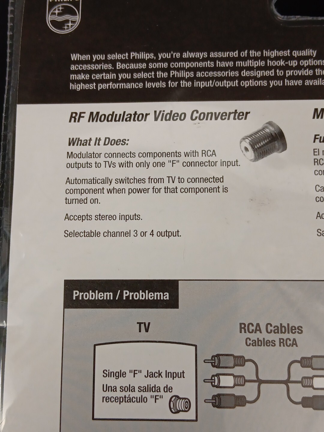 Philips-RF Modulator-For Tvs w/No RCA Input-S Video-DVD-Automatic*NIB ...