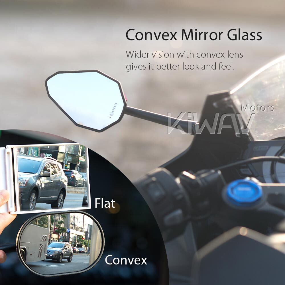 KiWAV ViperII Red Sport Bike Mirrors Black Base for Honda Fireblade ...