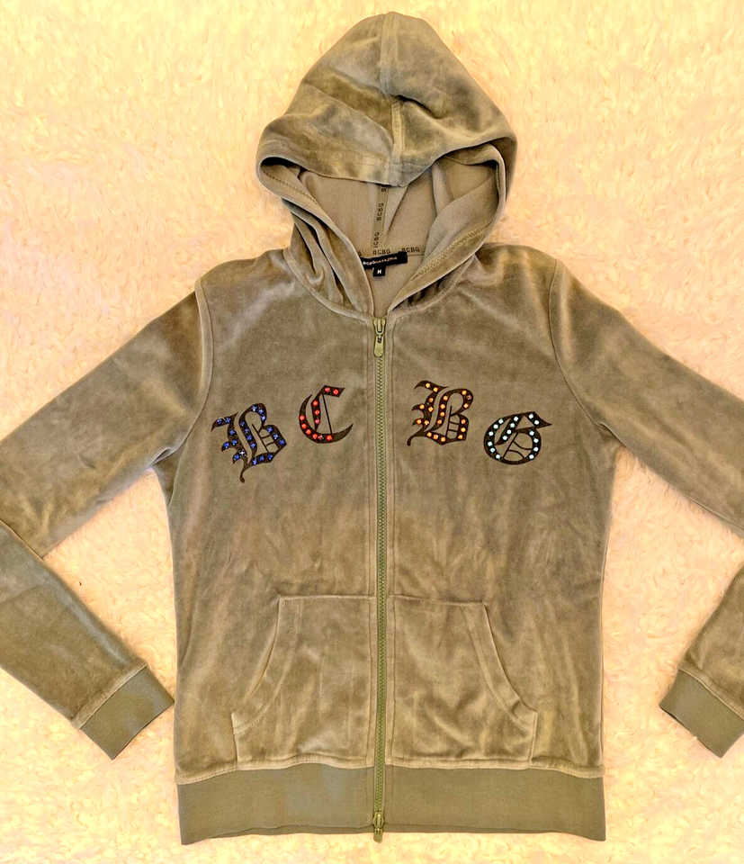Y2K BCBG MaxAzria Velour Tracksuit Hoodie FESTIVAL RARE BLING ...