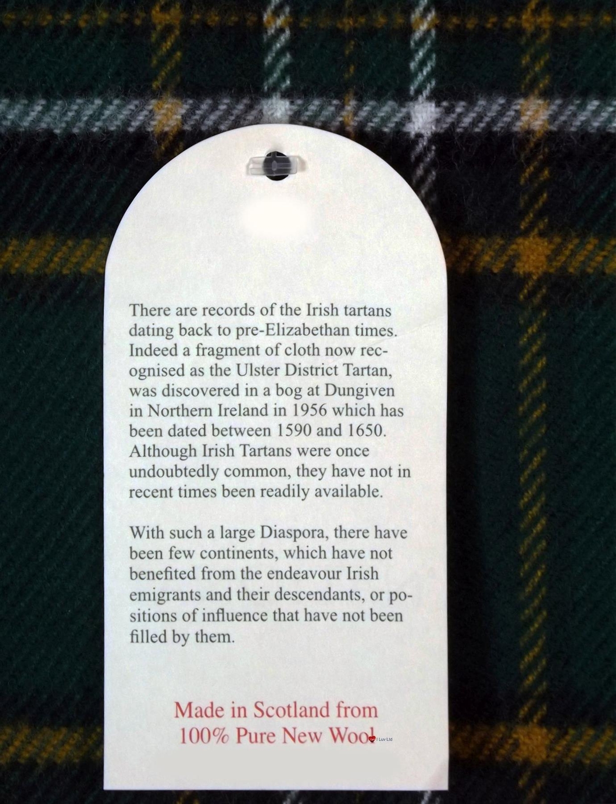 Irish Tartan Fabric Material Medium Weight Irish National Plaid New ...