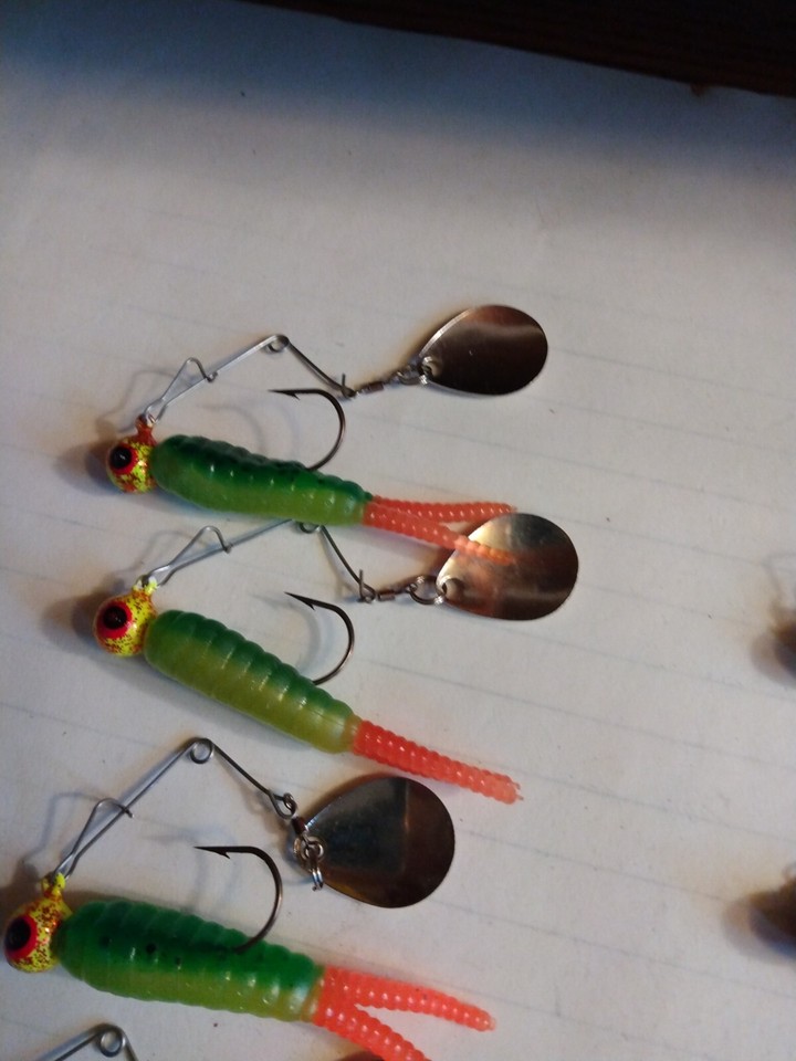 Beetle Spin Card of 10 Lures Bigger 1/4 Oz. Half &Half- New Rusty Gold ...