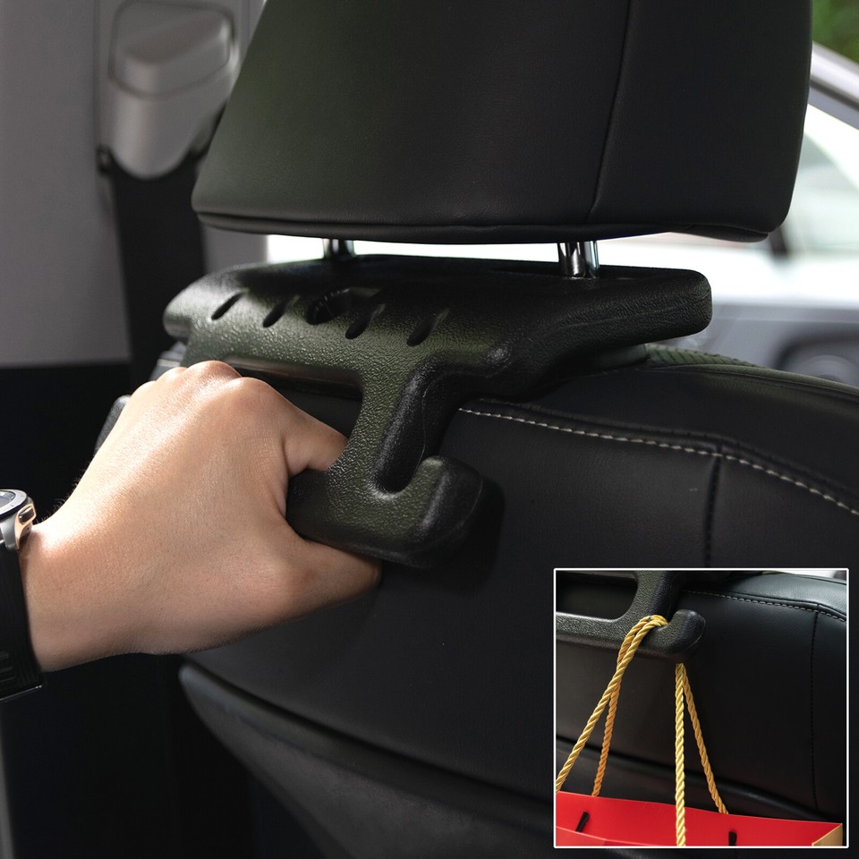 2X CAR ASSIST HEADREST HANDLES Grip GRAB Back-Seat Hooks Holder Hanger ...