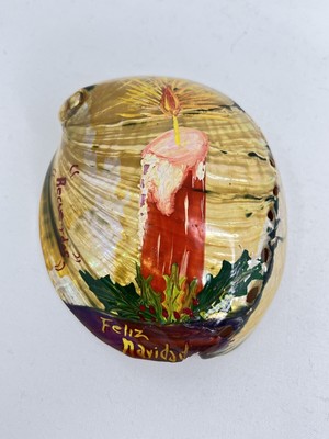 Painted Abalone Shell Christmas Art Feliz Navidad | eBay