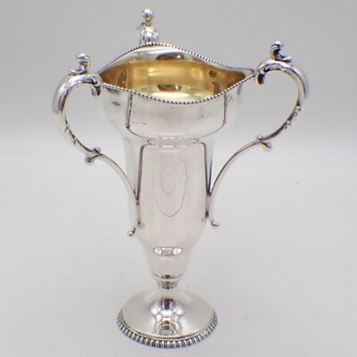 Small Trophy Cup Three Handles Sterling Silver No Mono | eBay